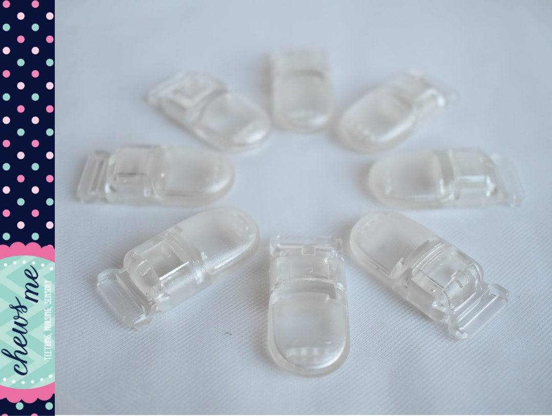 Kam 15mm Plastic Pacifier Clip | Clear | Paci | 5 or 10 Pieces | Ribbon ...