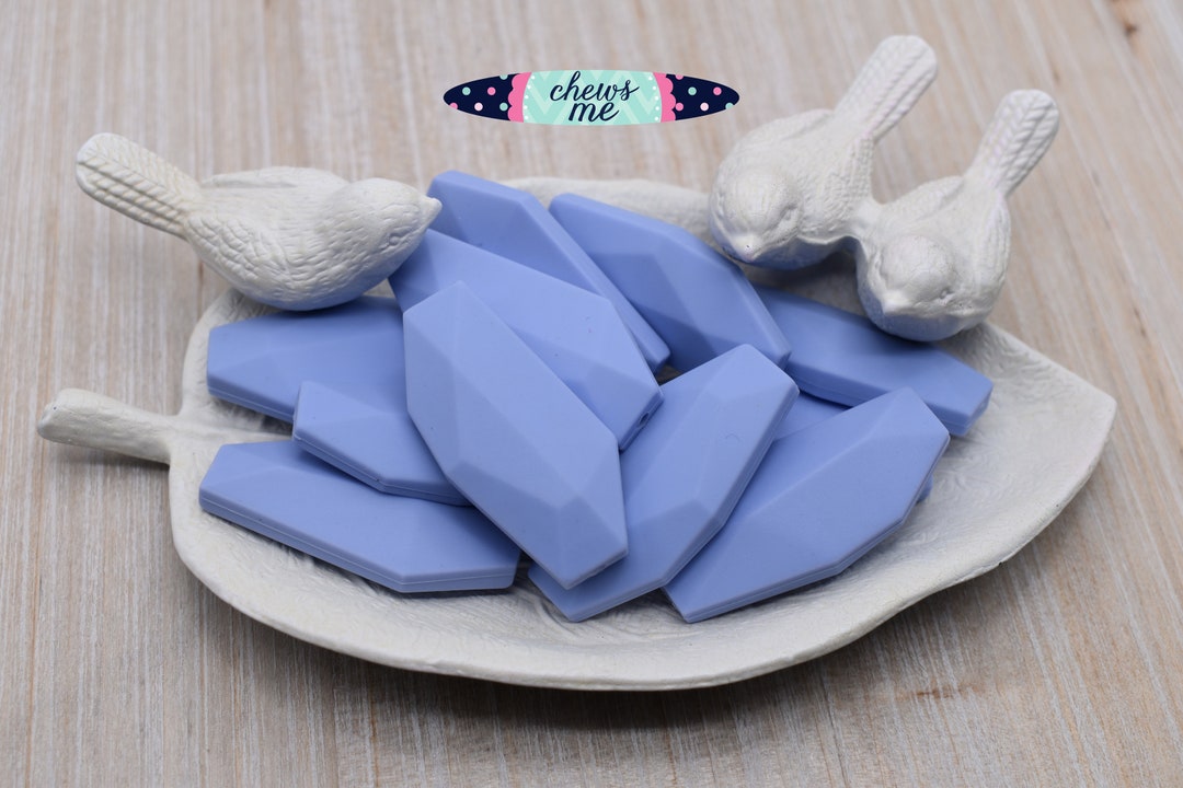 Salix Leaf Silicone Beads | Periwinkle Blue | Sensory | STIM | Fidget ...