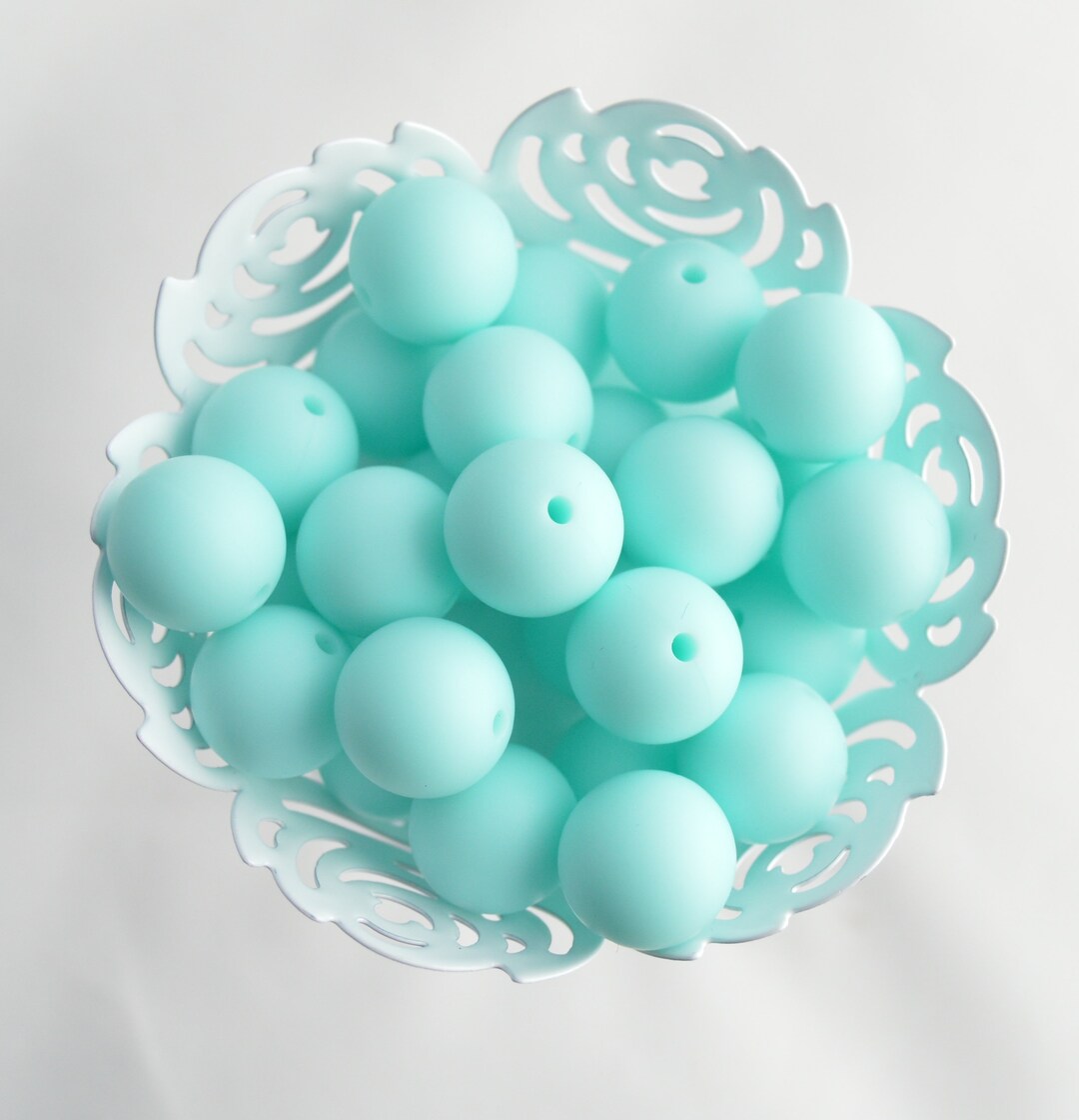 9mm Island Blue Round Spacer Silicone Beads | 10 Beads | Chewelry ...