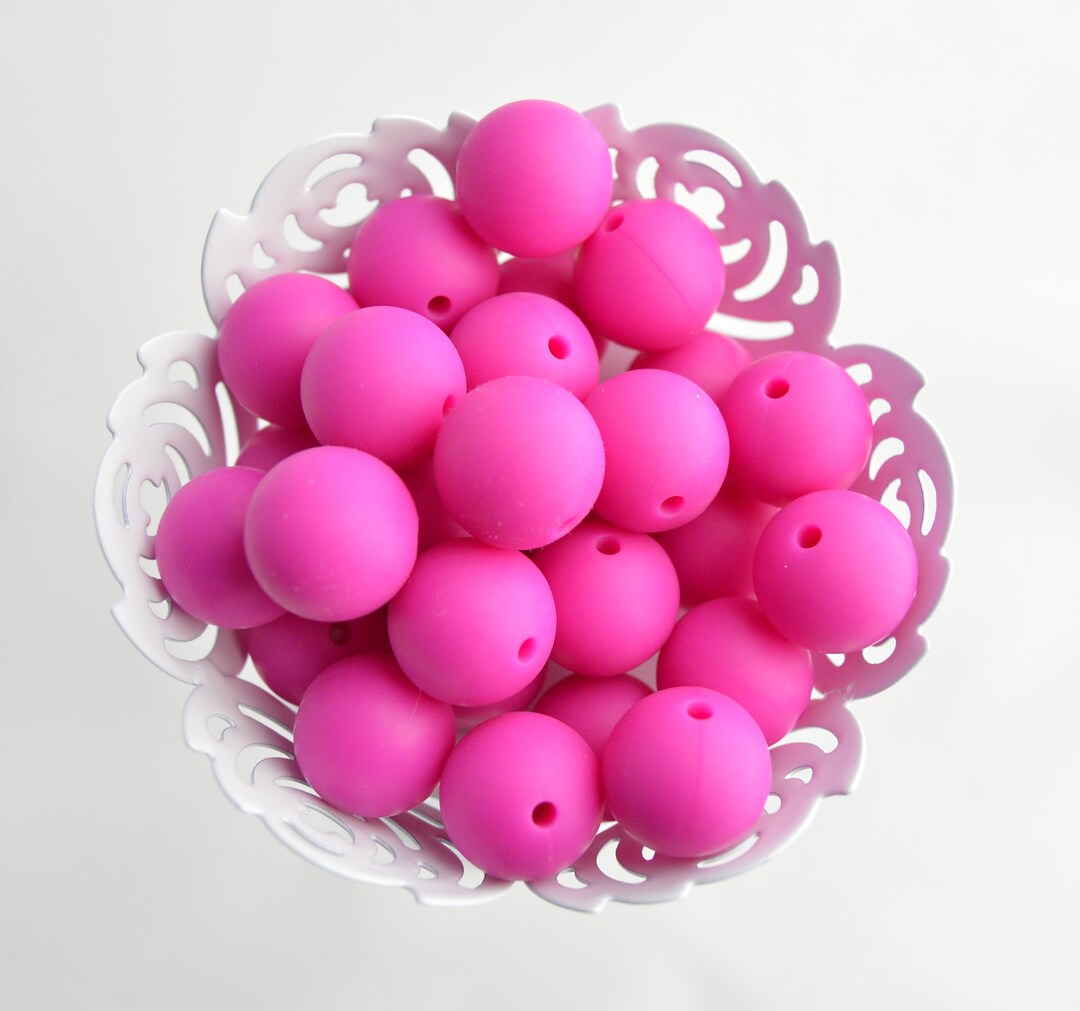 19mm Round Silicone Bead | Hot Pink | Sensory | STIM | Fidget | Scribe ...