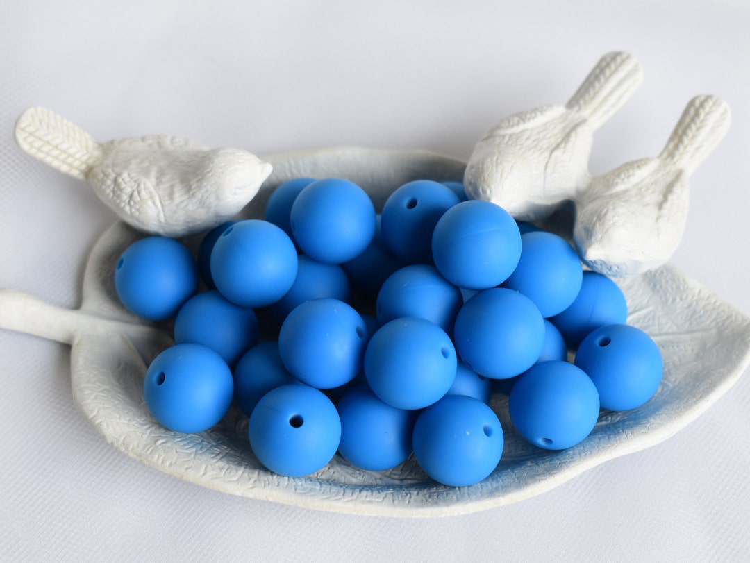 12mm Deep Blue Round Silicone Beads | 5 or 10 Beads | Chewelry ...