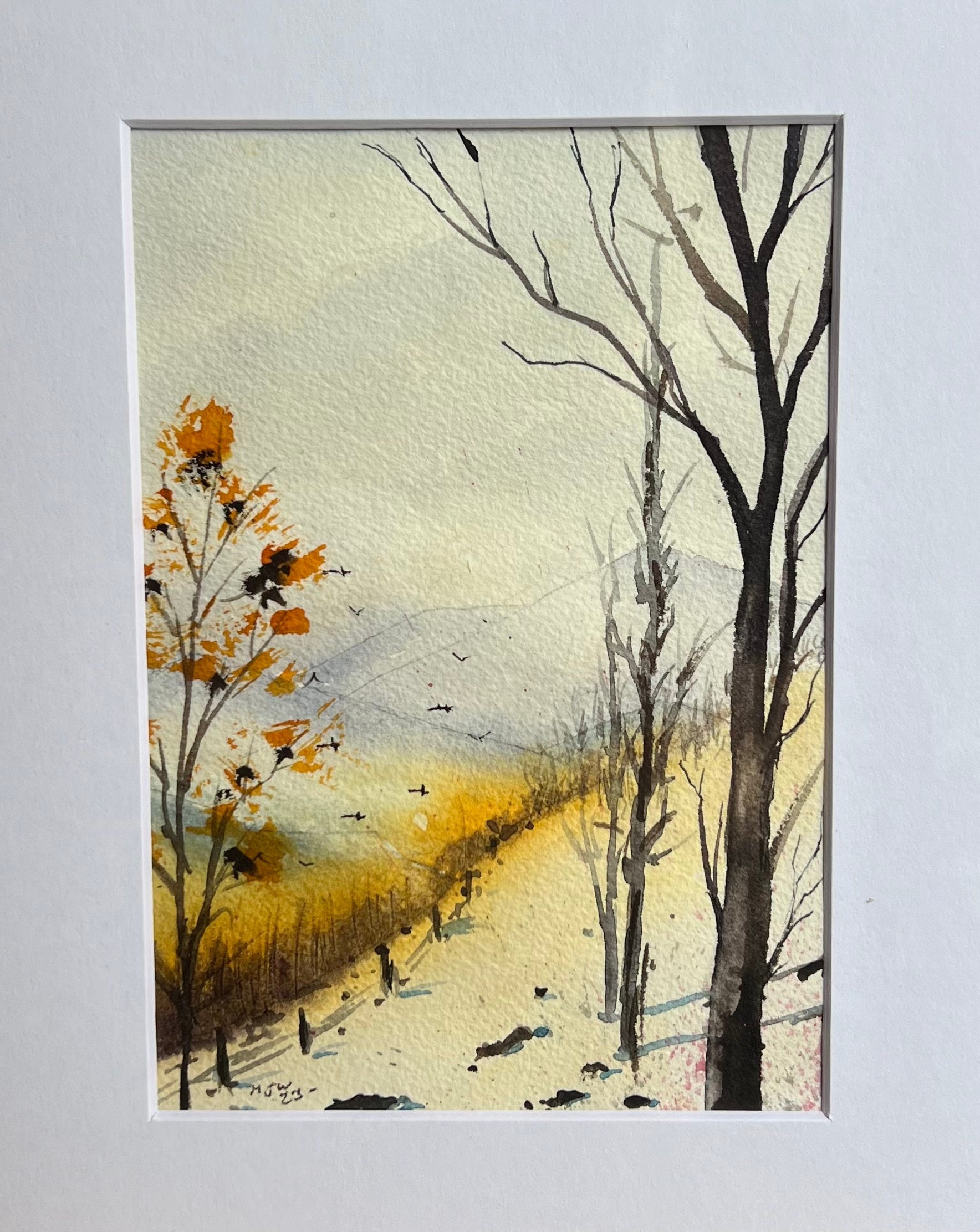 Fall Foliage Along a Fence 61 original Watercolor Painting - Etsy