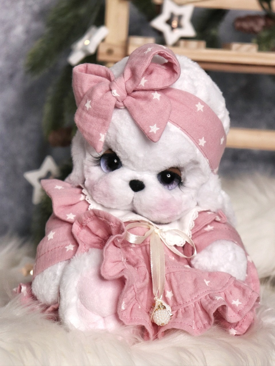 White Plush Bunny, a Fluffy Soft Toy With Artificial Fur, is the Ideal ...