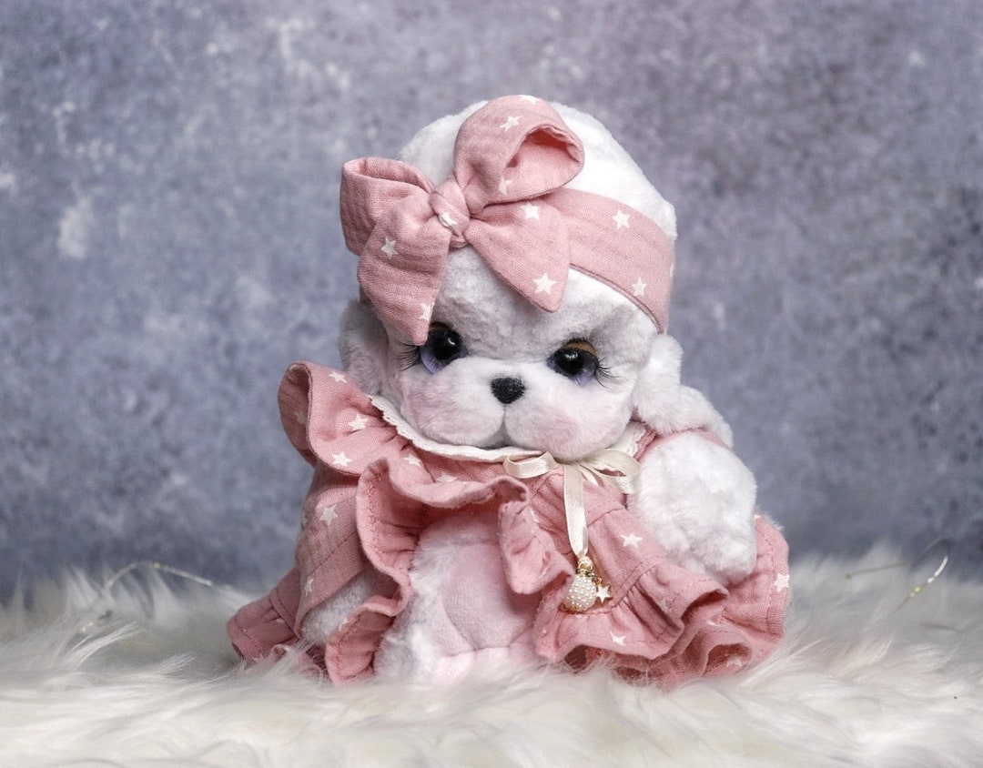 White Plush Bunny, a Fluffy Soft Toy With Artificial Fur, is the Ideal ...