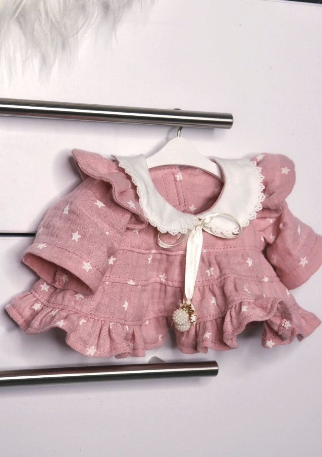 Pink Muslin Dress for a Rabbit Made of Artificial Fur Handmade. an ...