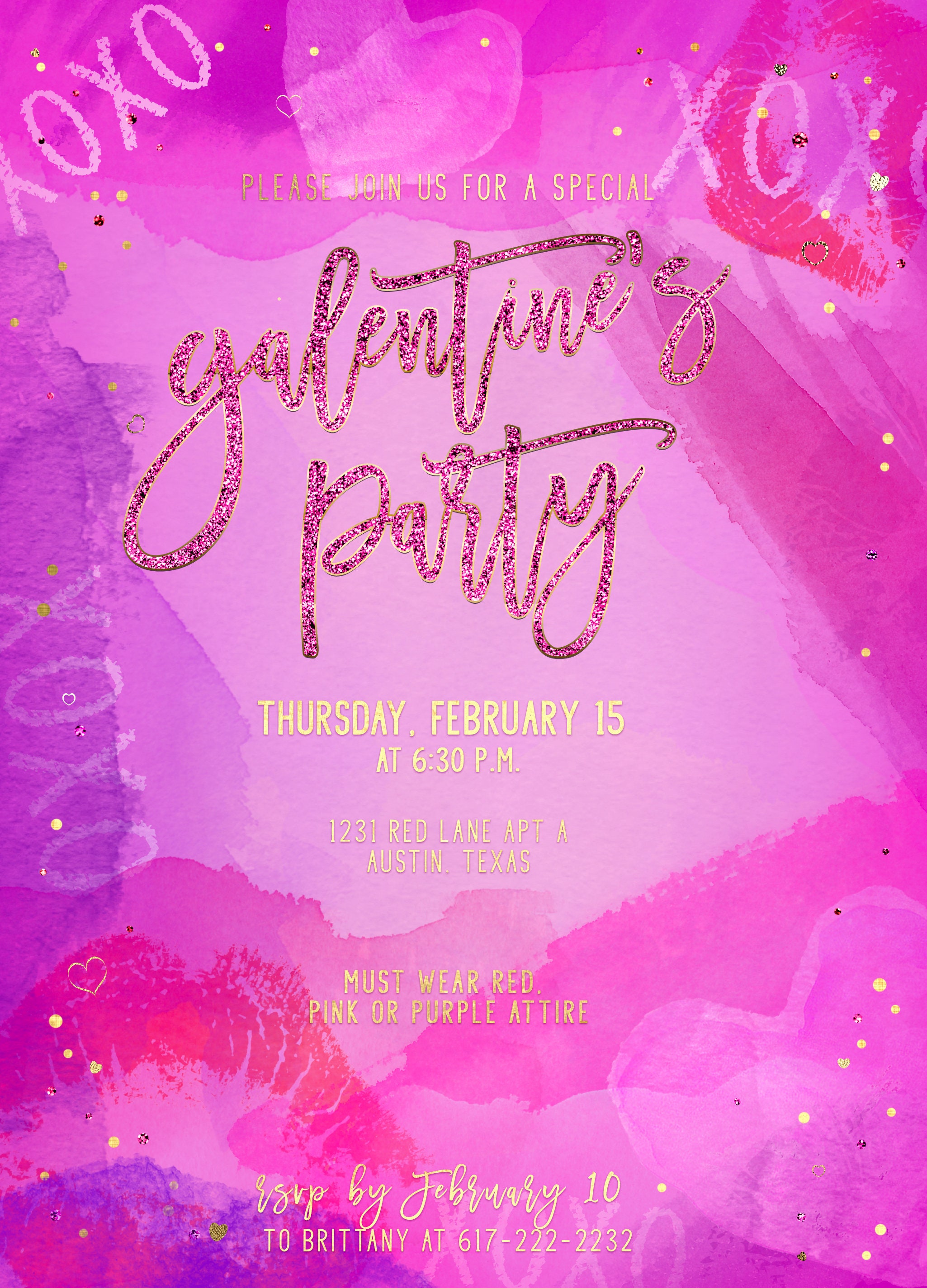 Valentine's Invite Galentine's Day Invite Custom Valentine's Invitation ...