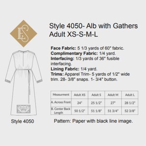 Traditional Alb Pattern for Sewing - Vintage Linen Church Vestment ...