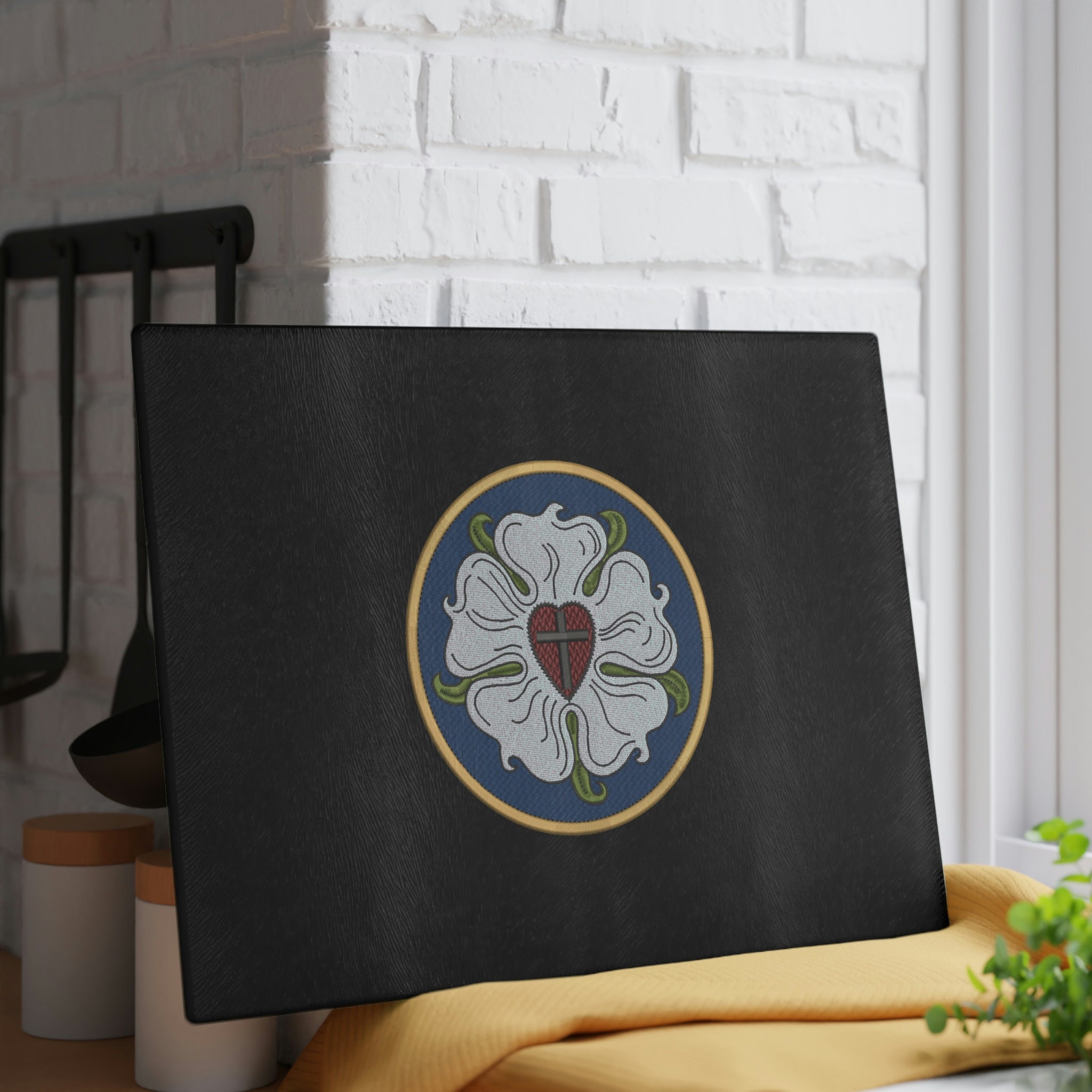 Glass Cutting Board Christian Luther Rose Reformation Gift for Pastor ...
