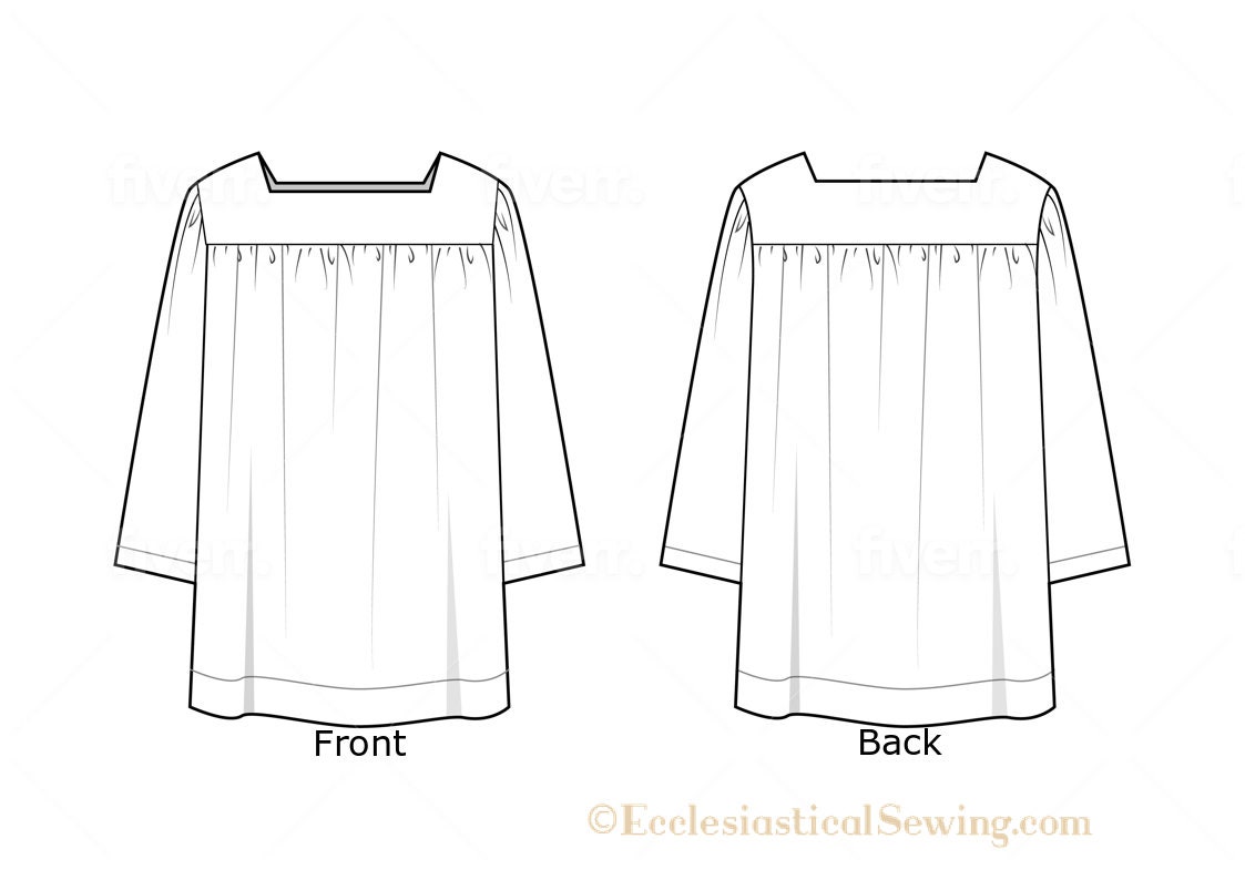 Square Yoke Cotta Pattern | Church Vestment Sewing Pattern - Etsy