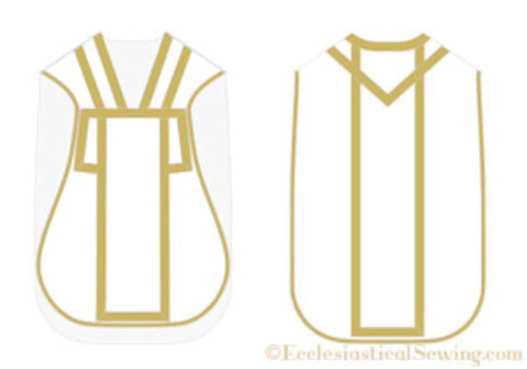 Roman Chasuble Sewing Pattern Style 3011 V-neck Trim - Etsy