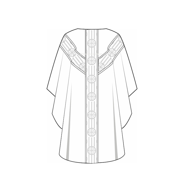 Gothic Priest Clergy Chasuble Y Orphrey Church Vestment Sewing Pattern ...