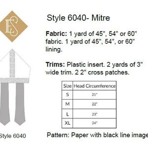 Bishop Mitre Sewing Pattern for Church Vestments - Etsy