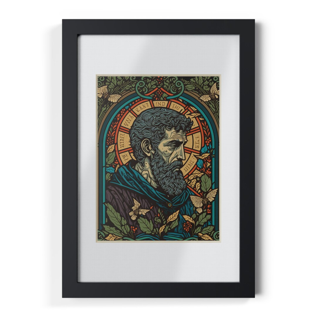 Wisdom and Grace: St. Augustine in Stained Glass Framed Print - Etsy