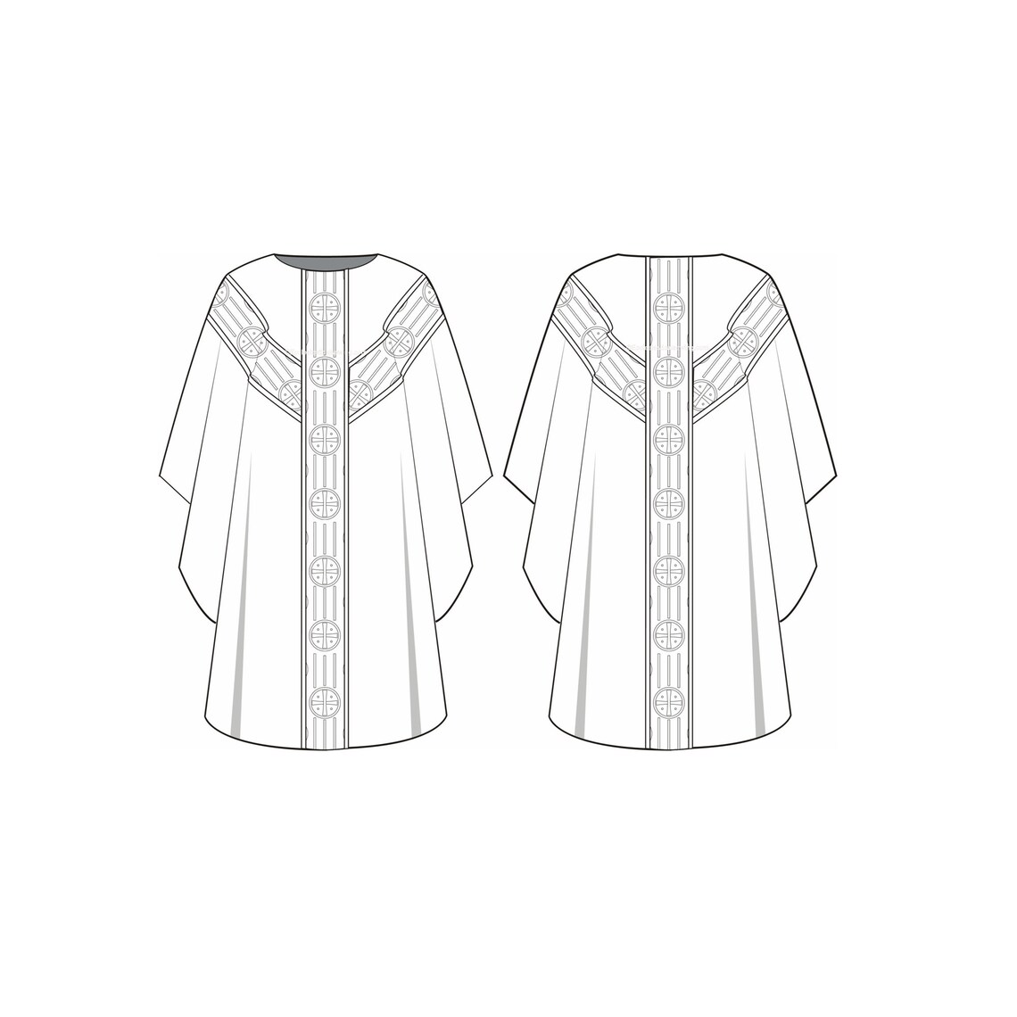 Gothic Priest Clergy Chasuble Y Orphrey Church Vestment Sewing Pattern ...