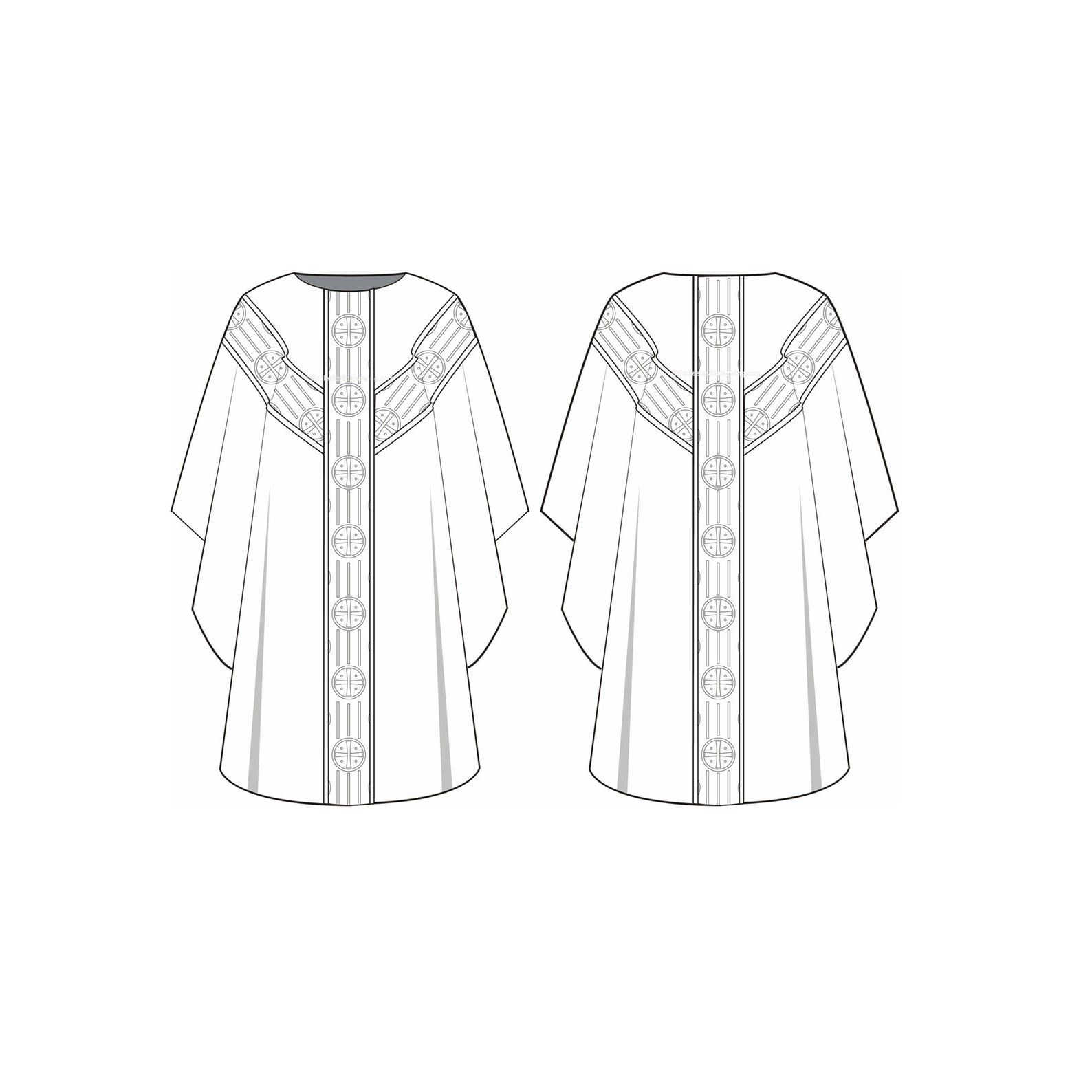 Gothic Priest Clergy Chasuble Y Orphrey Church Vestment Sewing Pattern ...