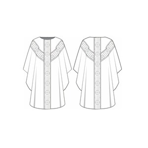 Gothic Priest Clergy Chasuble Y Orphrey Church Vestment Sewing Pattern ...
