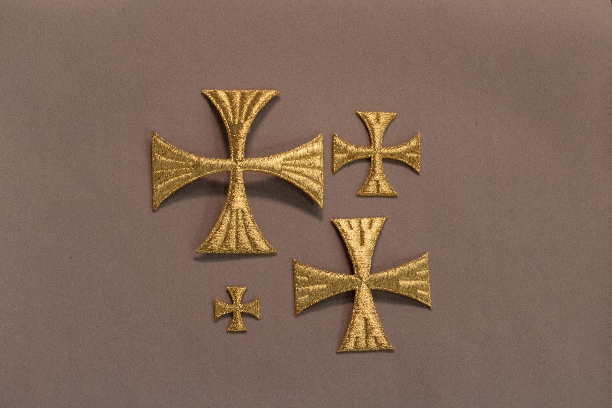 Iron on Cross Applique, Metallic Soft Gold, Greek Patee Style, Easy to ...