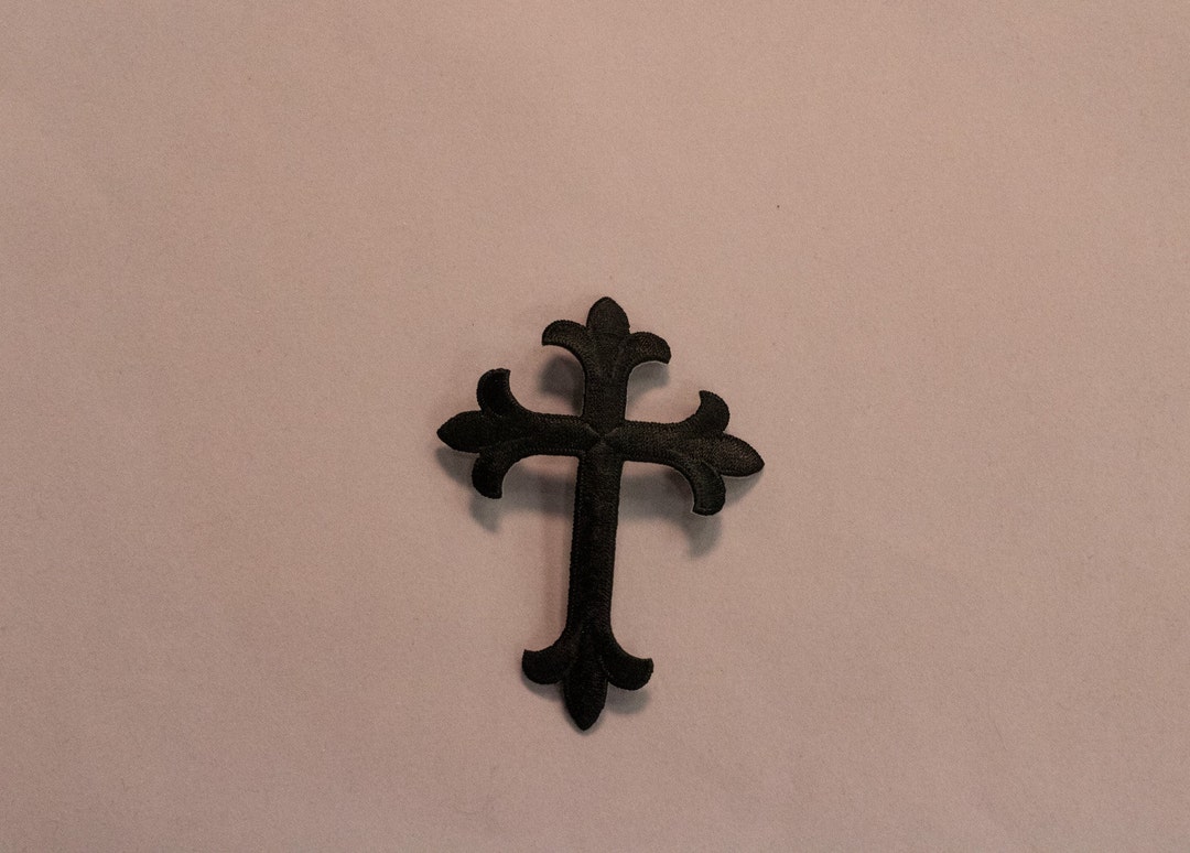Iron-on Latin Cross Applique, Black, Easy to Use 3" X 4" - Etsy