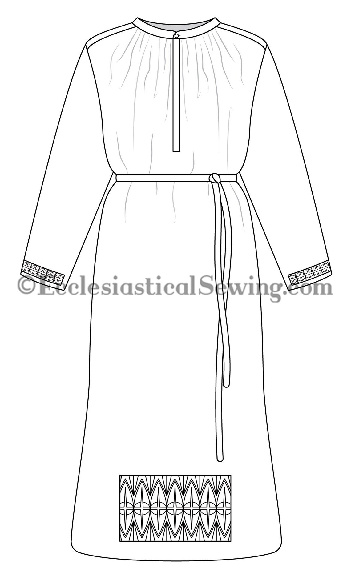 Traditional Alb Pattern for Sewing Vintage Linen Church Vestment ...