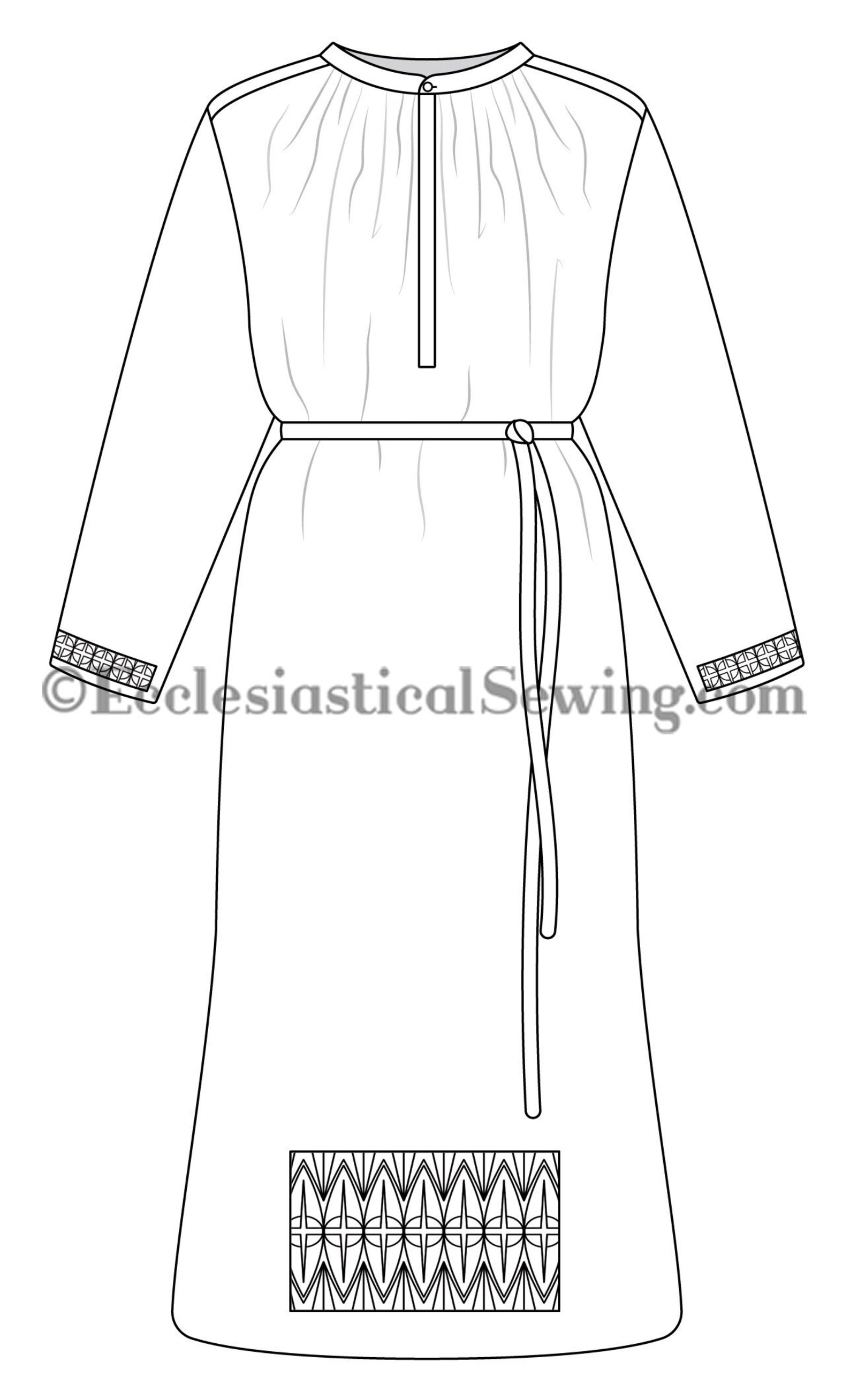 Traditional Alb Pattern for Sewing Vintage Linen Church Vestment ...