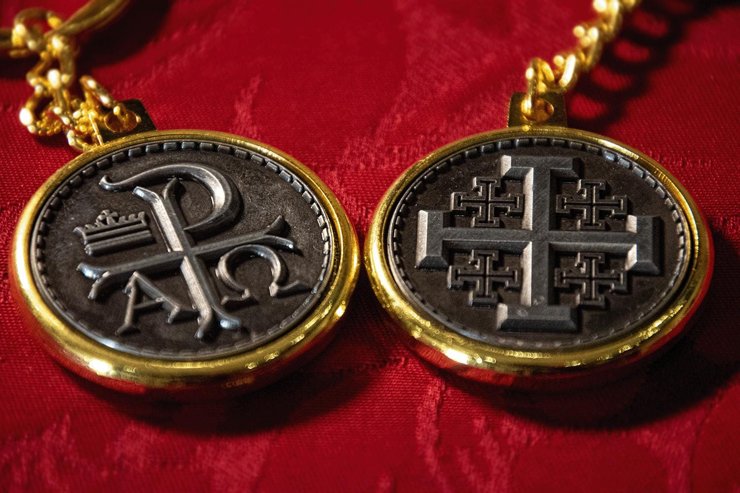 Jerusalem Cross Medallion: Chi Rho Crusaders Chain - Etsy