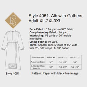 Traditional Alb Pattern for Sewing - Vintage Linen Church Vestment ...