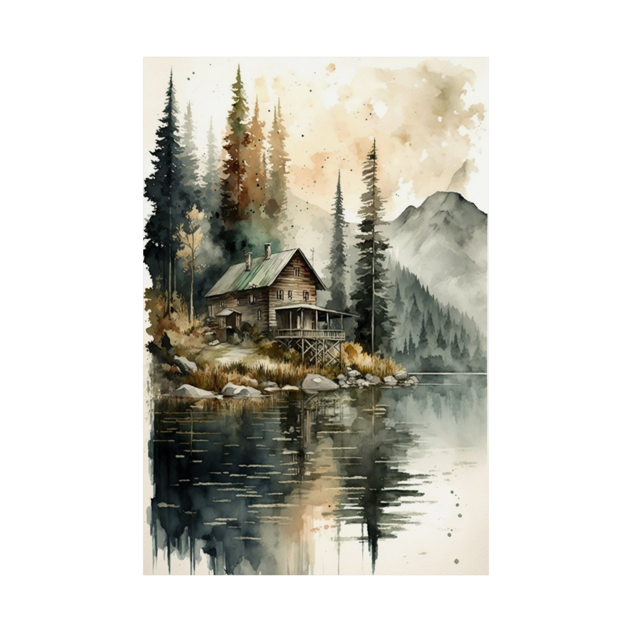 Poster for Cabin Rustic Cabin Art for Bathroom Art Gift for Him Poster ...