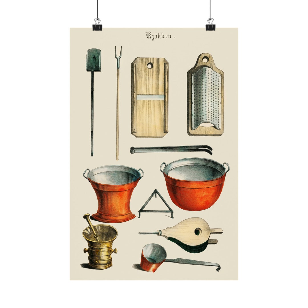 Kitchen Tools Poster for Kitchen Minimalist Modern Poster Wall Art Gif ...