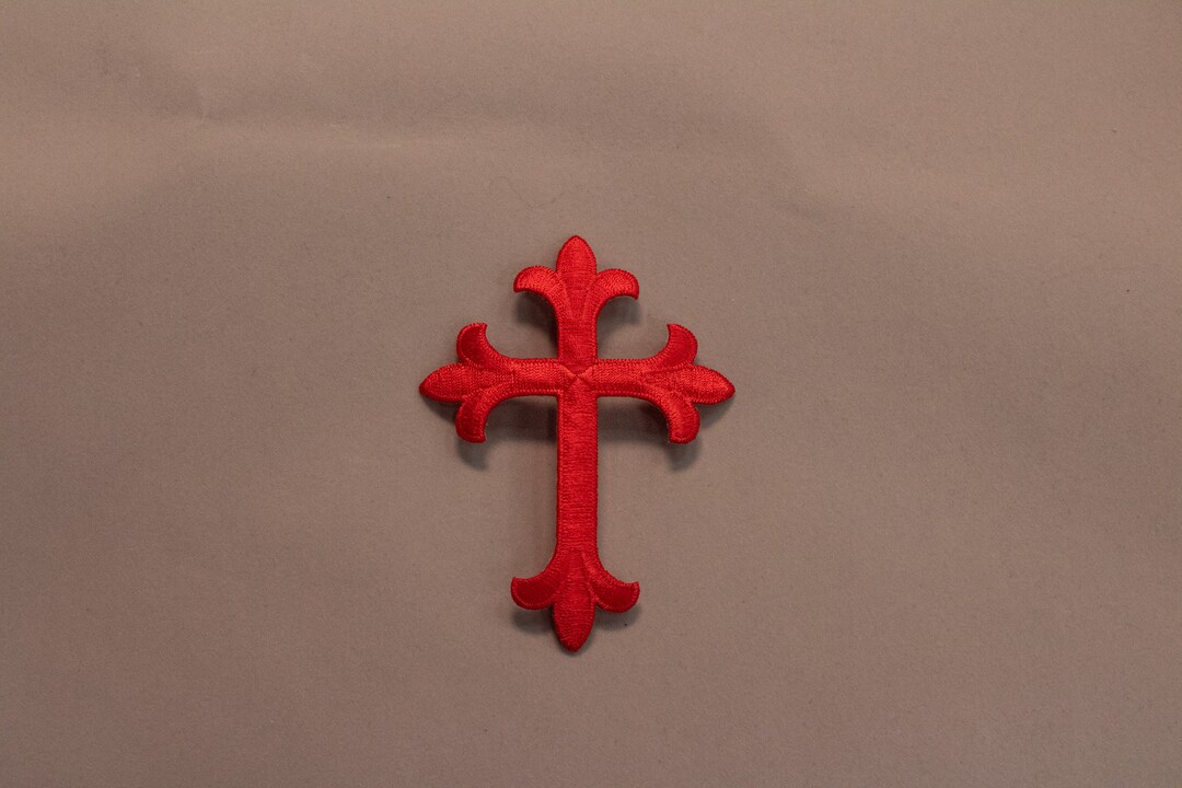 Iron-on Latin Cross Applique, Red, Easy to Use 3" X 4" - Etsy