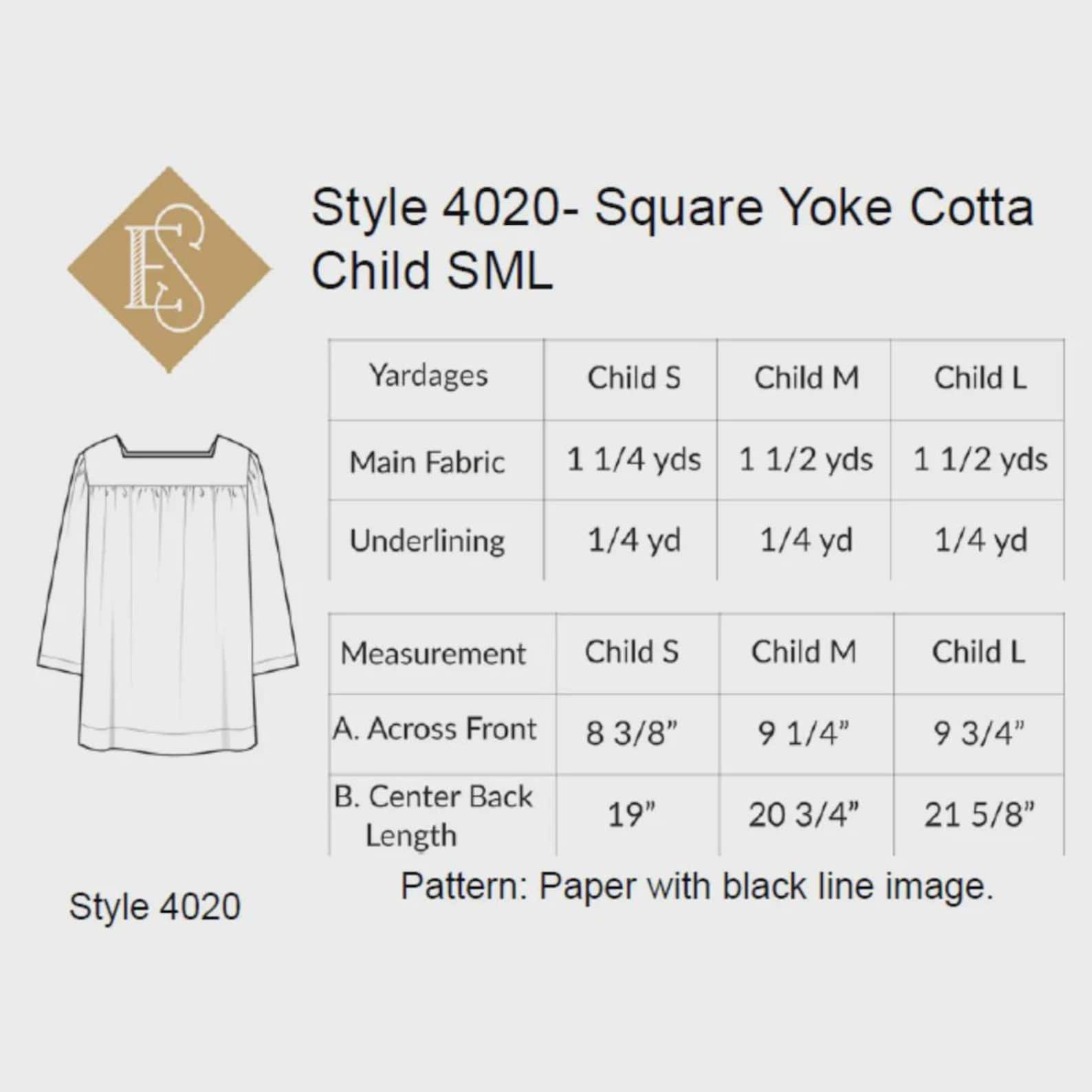 Square Yoke Cotta Pattern | Church Vestment Sewing Pattern - Etsy