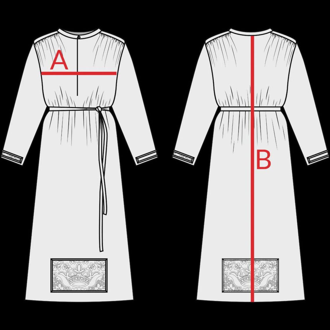 Traditional Alb Pattern for Sewing - Vintage Linen Church Vestment ...