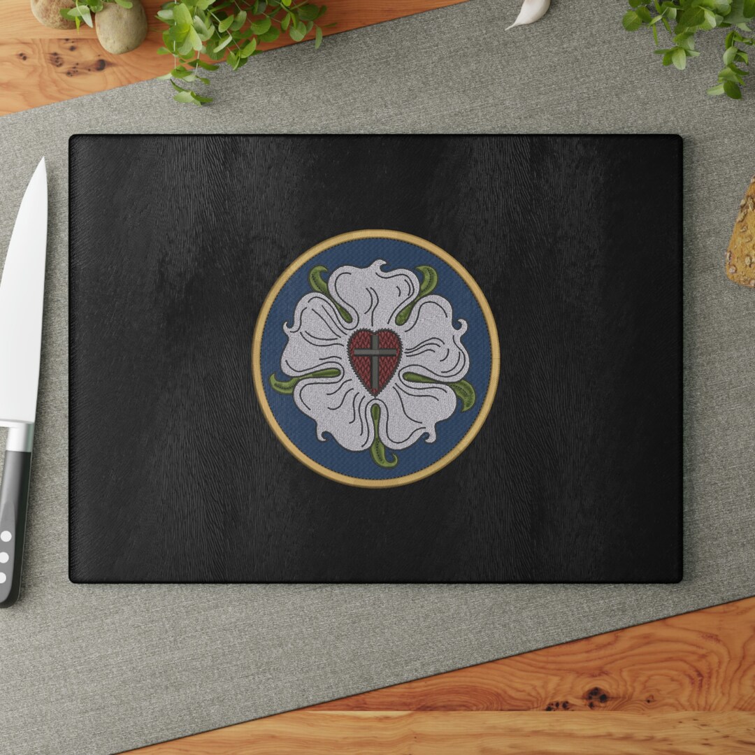 Glass Cutting Board Christian Luther Rose Reformation Gift for Pastor ...