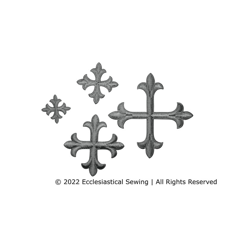 Iron on Cross Applique Forest Green, Grey, Kelly Green, Purple, Red ...