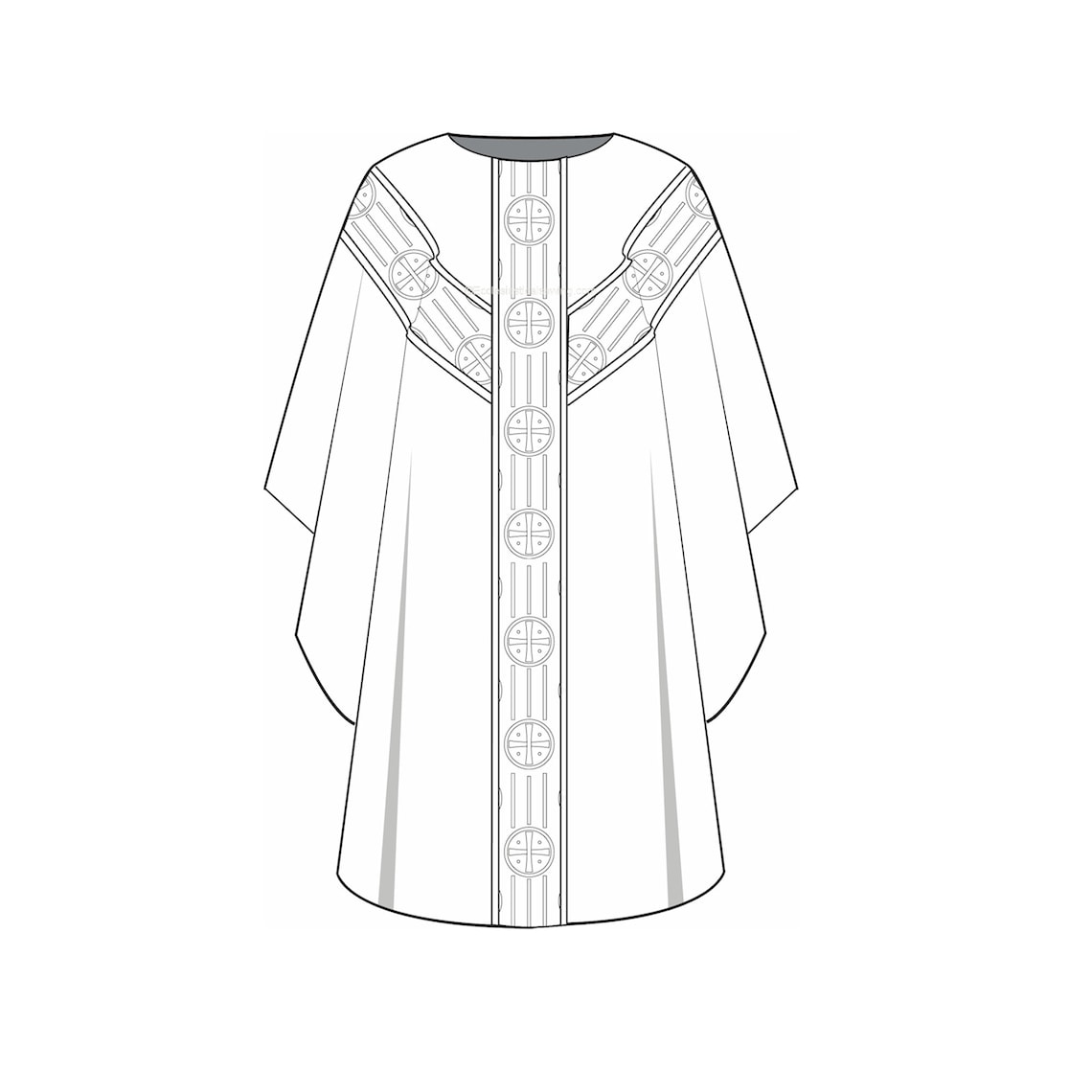 Gothic Priest Clergy Chasuble Y Orphrey Church Vestment Sewing Pattern ...