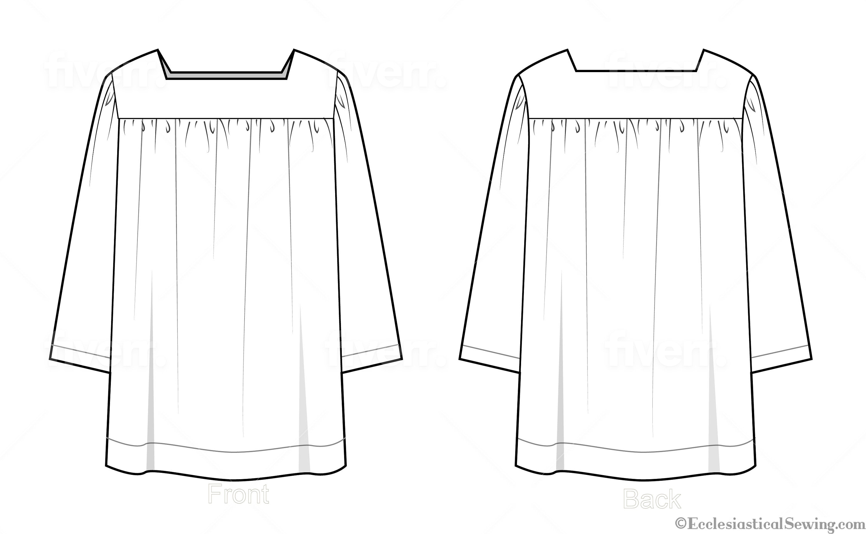 Square Yoke Cotta Pattern | Church Vestment Sewing Pattern - Etsy