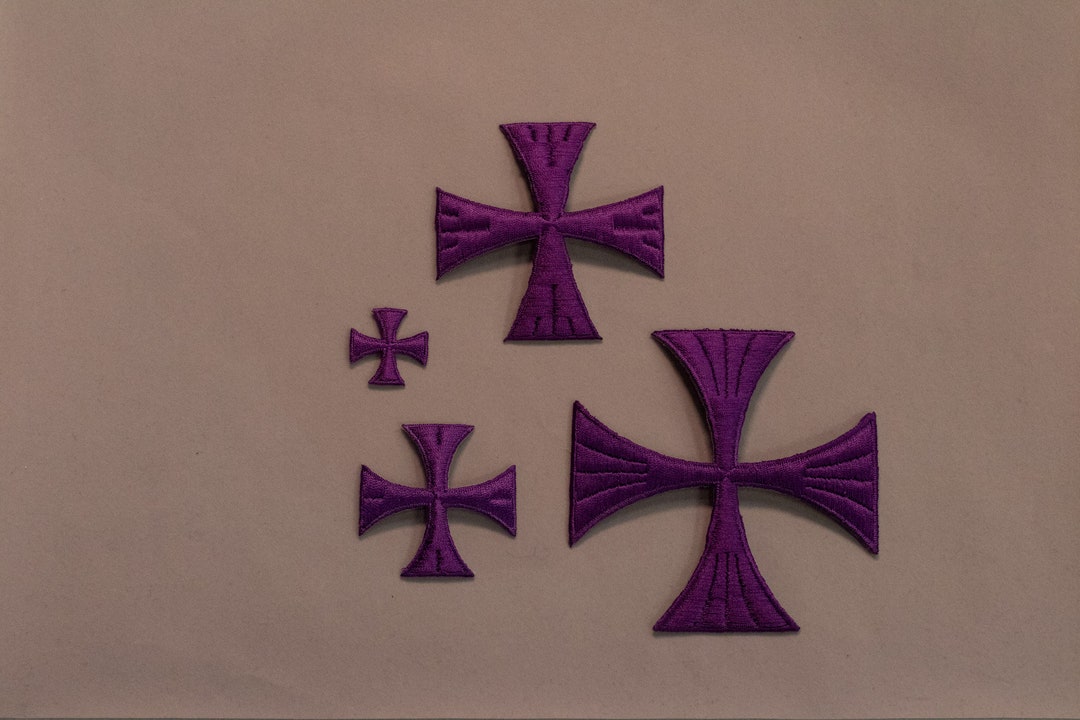 Purple Cross Iron on Greek Patee Style Applique - Etsy