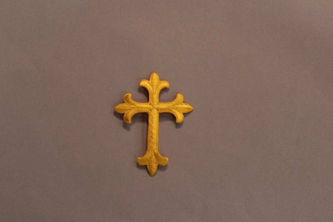 Iron-on Latin Cross Applique, Bright Gold, Easy to Use 3" X 4" - Etsy