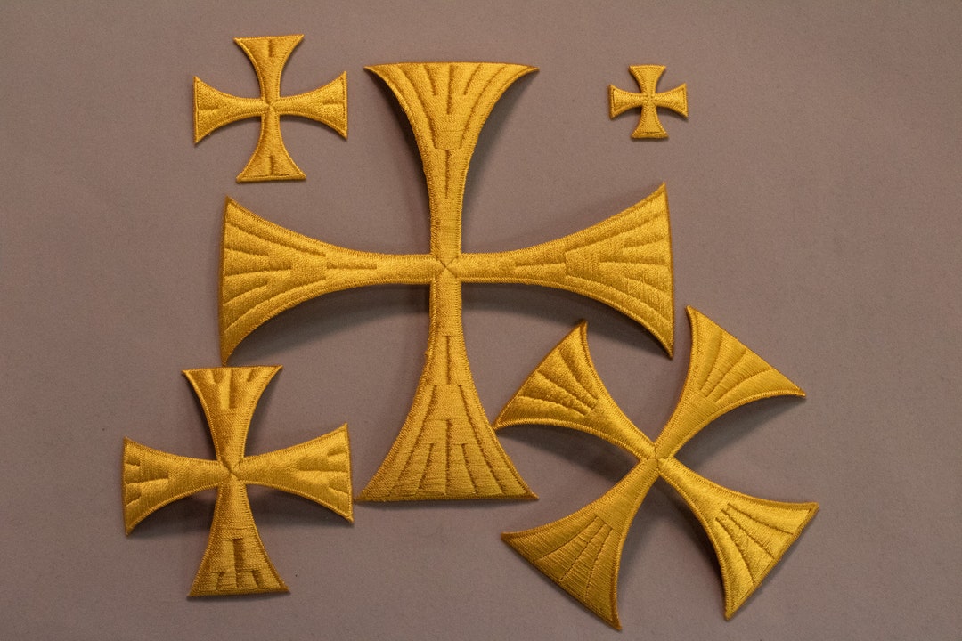 Bright Gold Cross Iron on Greek Patee Style Applique - Etsy
