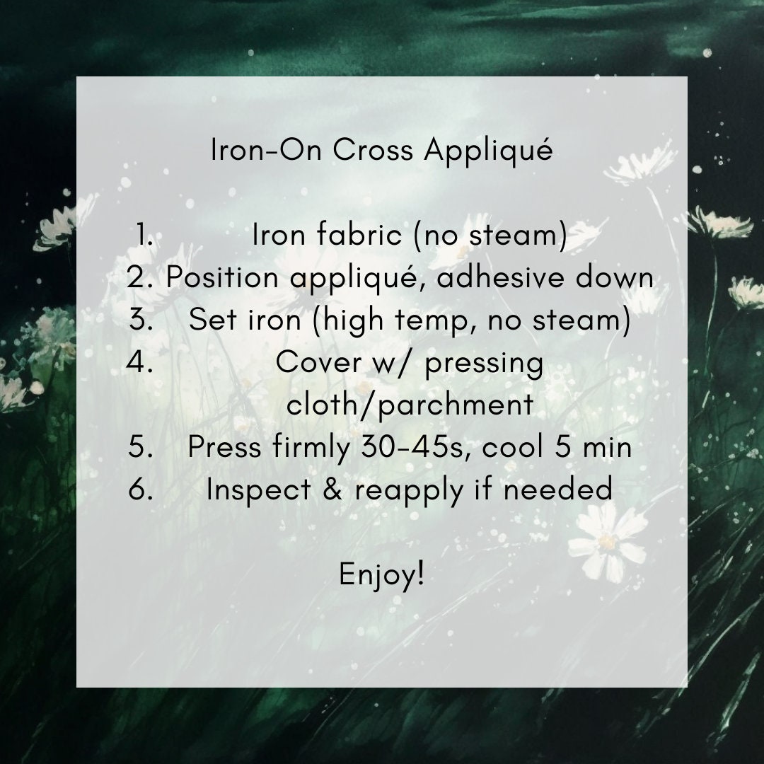 Iron-on Latin Cross Applique, White, Easy to Use 3" X 4" - Etsy