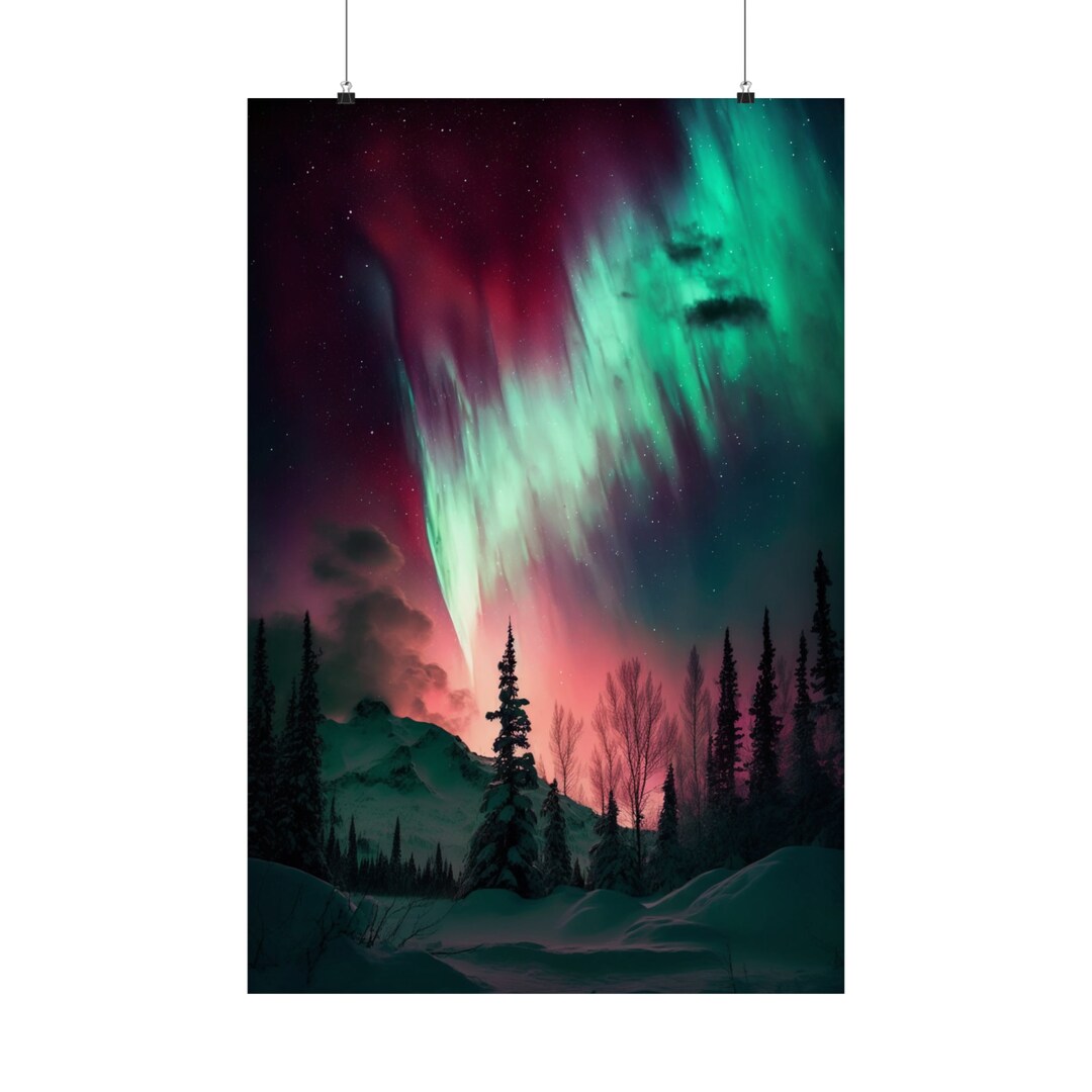 Northern Lights Poster Kitchen Art Gift for Her House Warming Gift ...
