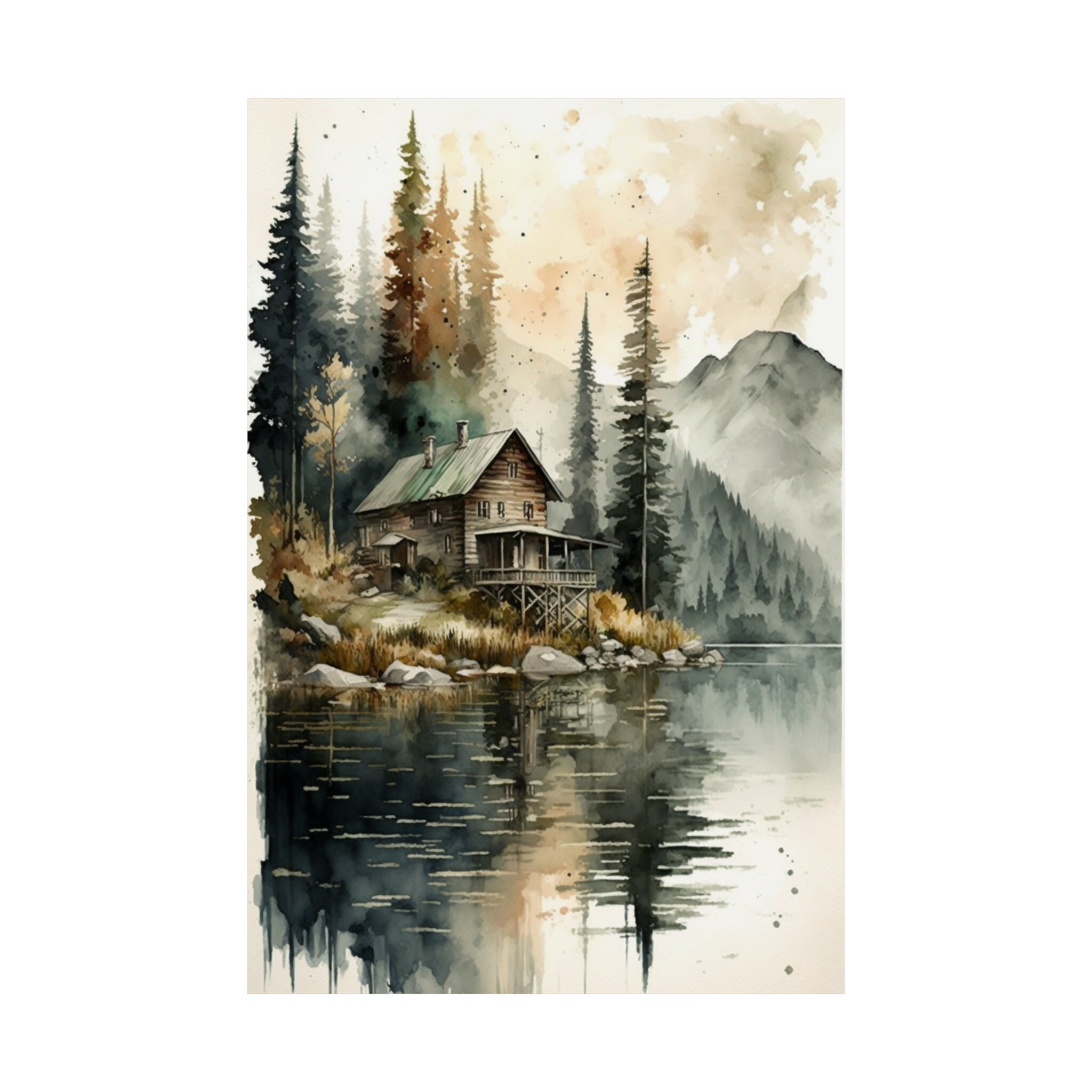 Poster for Cabin Rustic Cabin Art for Bathroom Art Gift for Him Poster ...
