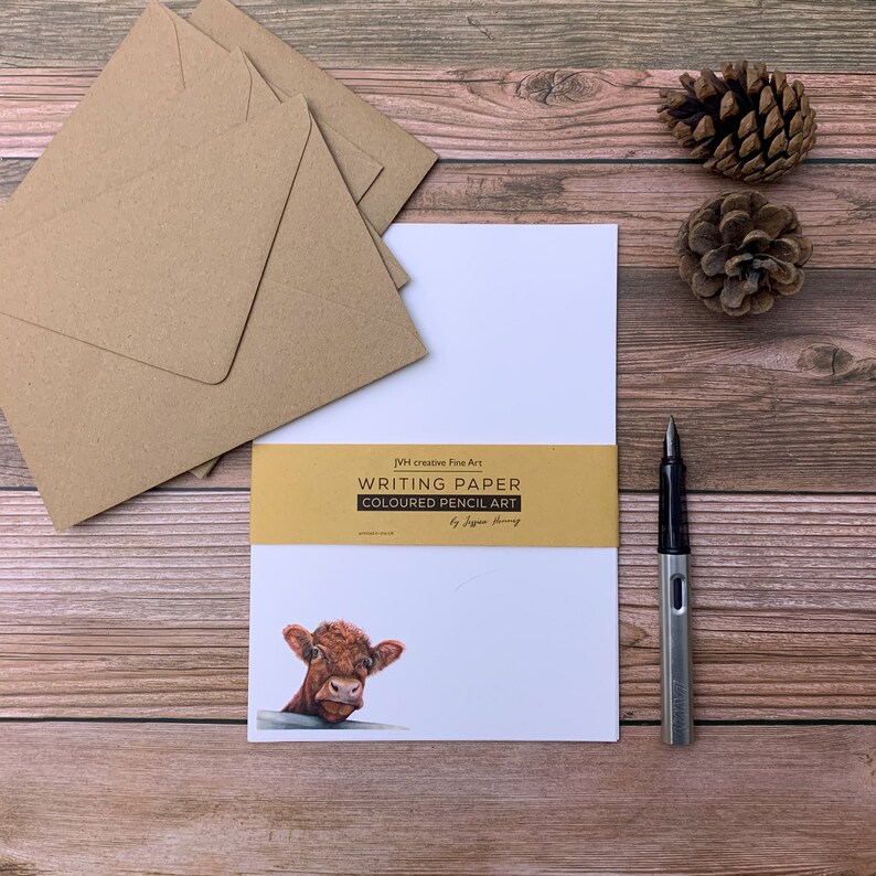 Cow Farm Animal Letter Writing Paper Set Structured Paper - Etsy