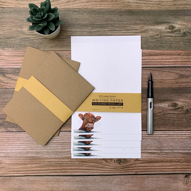 Cow Farm Animal Letter Writing Paper Set Structured Paper - Etsy