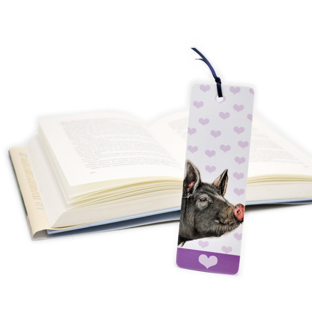 Berkshire Pig Glossy Paper Bookmark Rare Breed Black Pig - Etsy