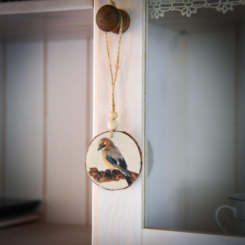 Bird on Tree Slice - Etsy UK