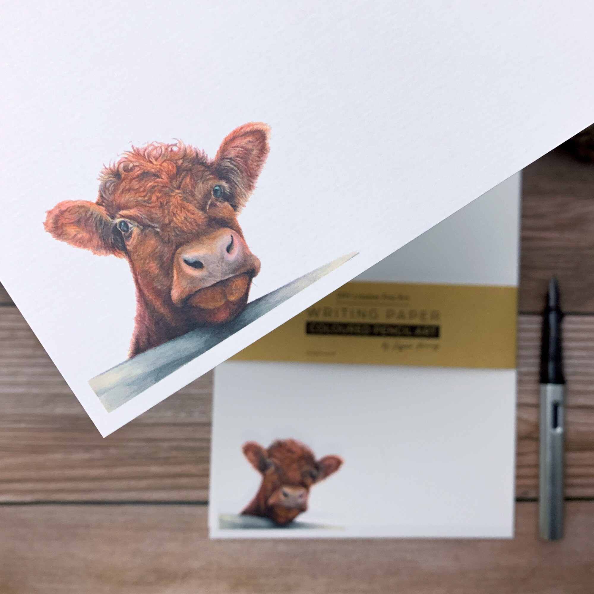 Cow Farm Animal Letter Writing Paper Set Structured Paper - Etsy