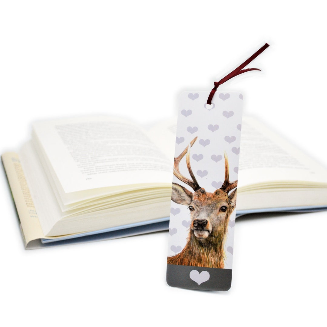 Stag Deer Glossy Paper Bookmark Stocking Filler Gift Idea - Etsy