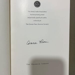 Franklin Library Merrick by Anne Rice SIGNED 1st Edition - Etsy