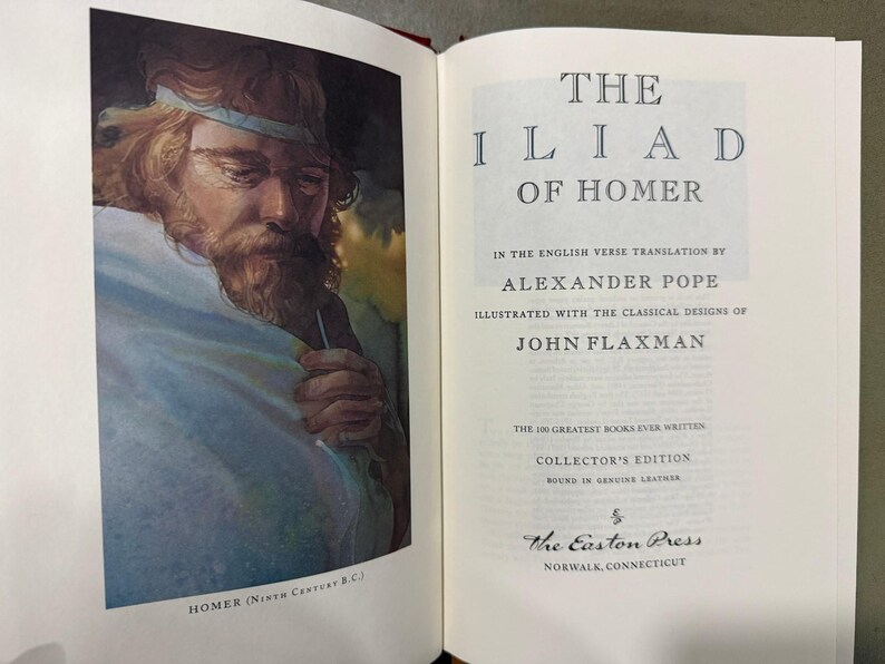 Easton Press the Iliad of Homer 100 Greatest - Etsy