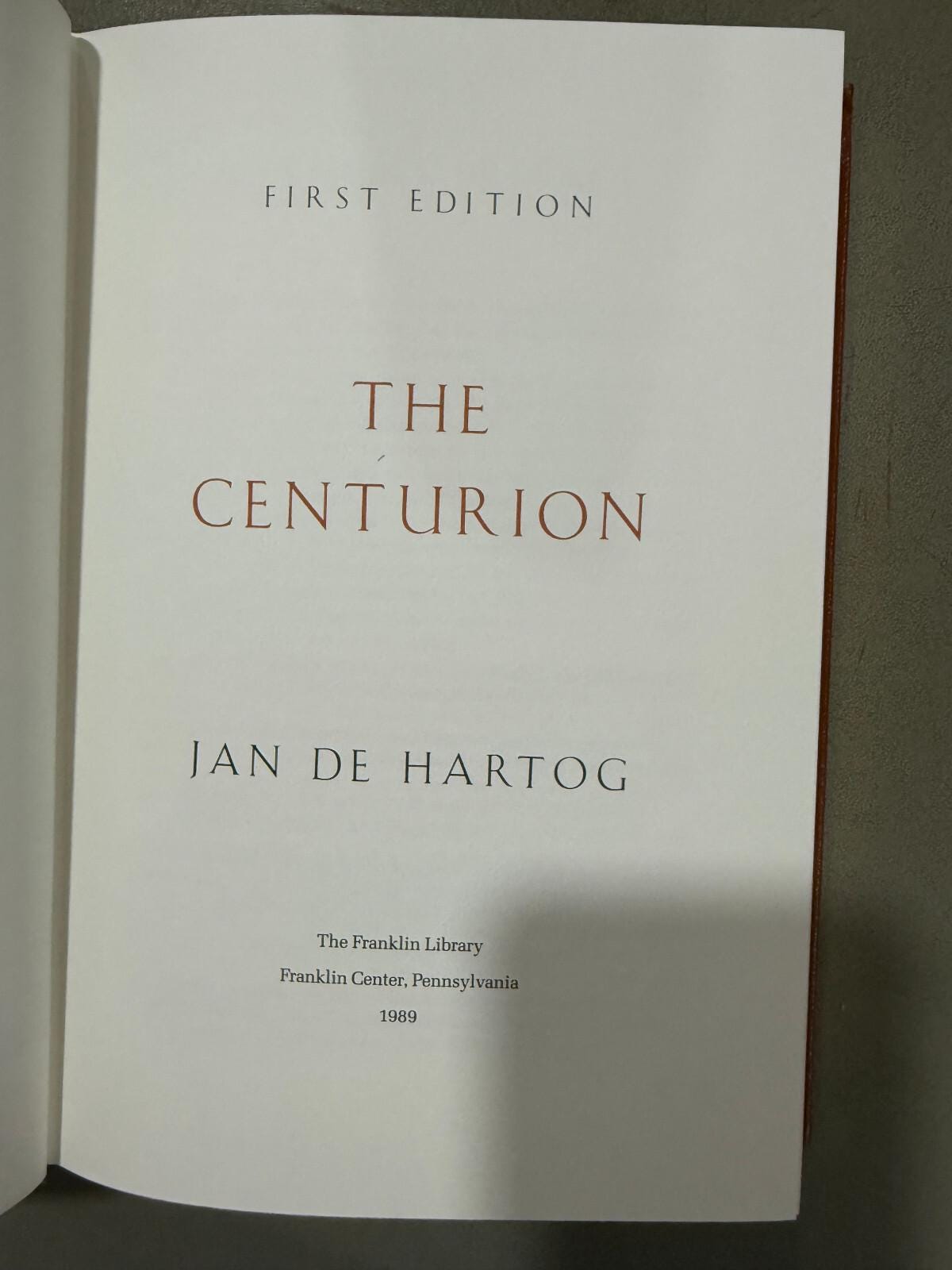 Franklin Library the Centurion by Jan De Hartog SIGNED 1st Edition - Etsy